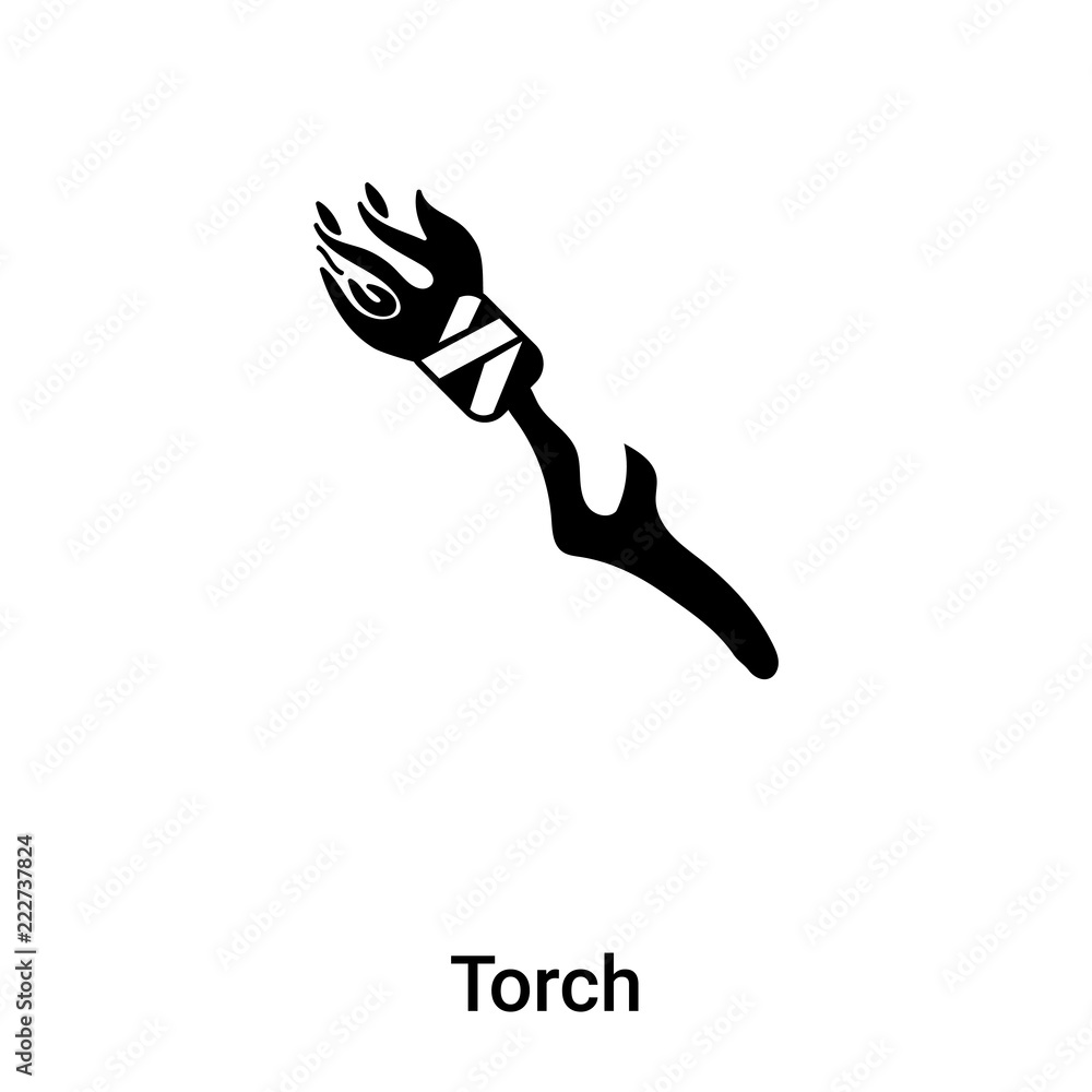 Torch icon vector isolated on white background, logo concept of Torch ...