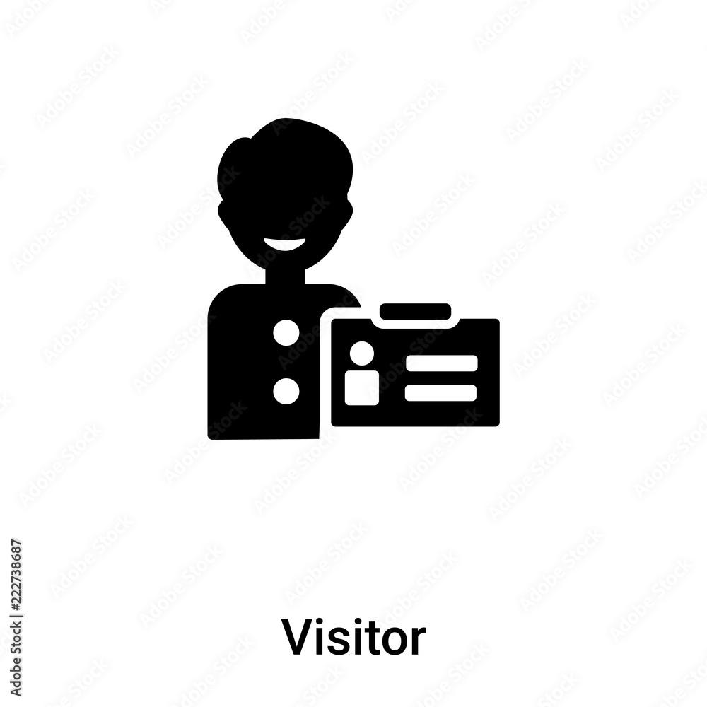 Visitor icon vector isolated on white background, logo concept of ...