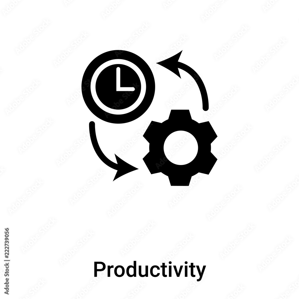Productivity icon vector isolated on white background, logo concept of ...