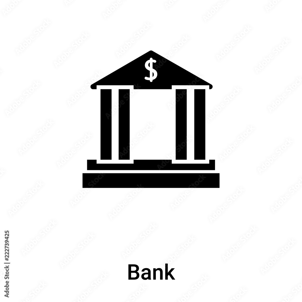 Bank icon vector isolated on white background, logo concept of Bank ...
