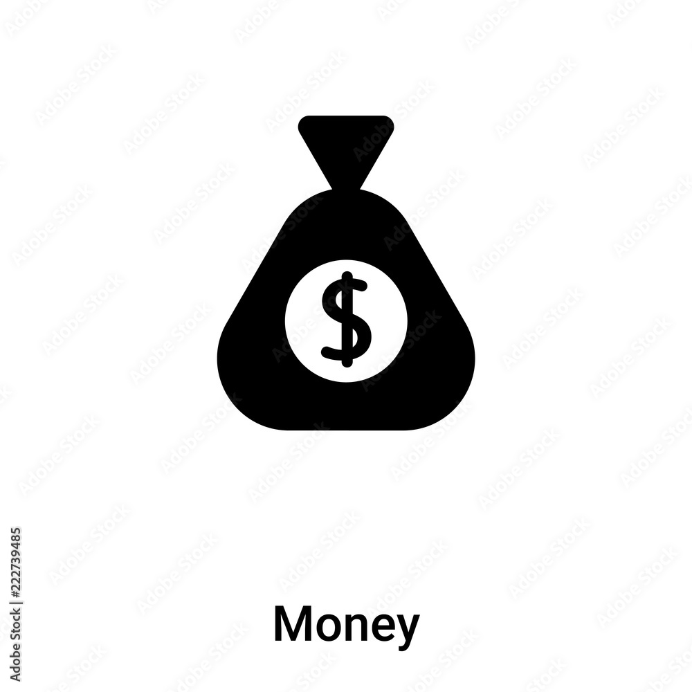 Money icon vector isolated on white background, logo concept of Money ...