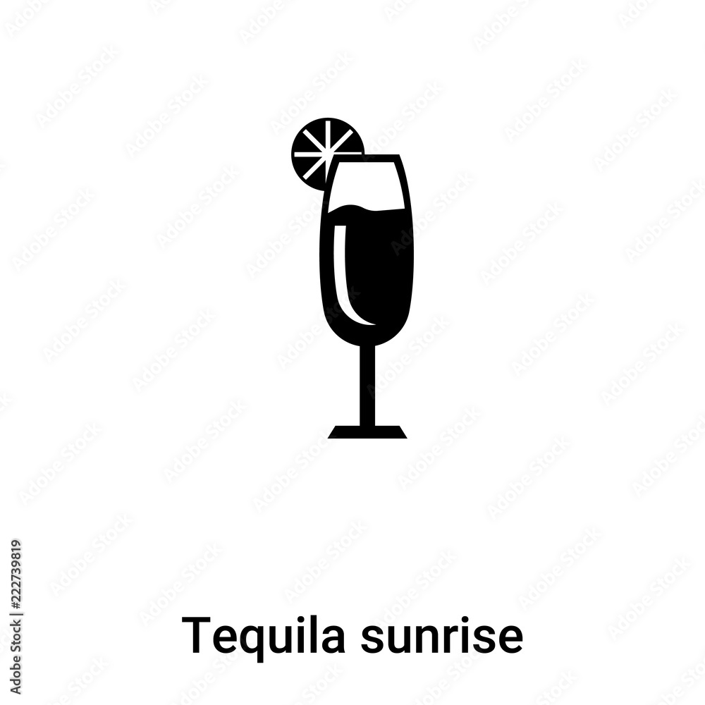 Tequila sunrise icon vector isolated on white background, logo concept ...