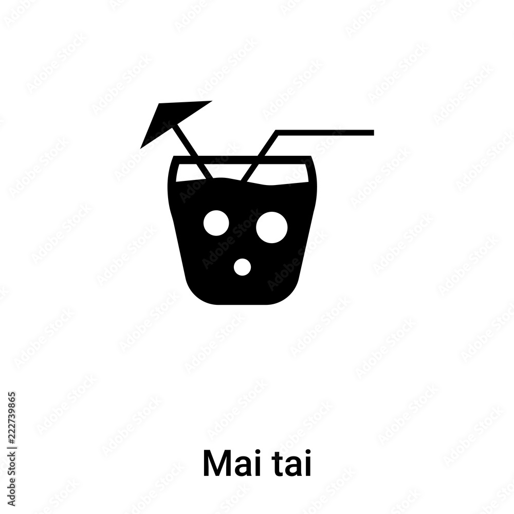 Mai tai icon vector isolated on white background, logo concept of Mai ...