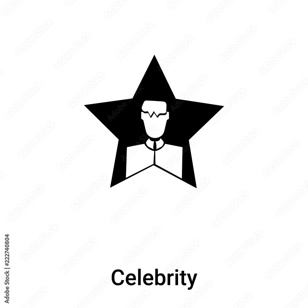 Celebrity icon vector isolated on white background, logo concept of ...