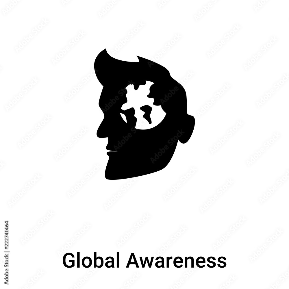 Global Awareness icon vector isolated on white background, logo concept ...