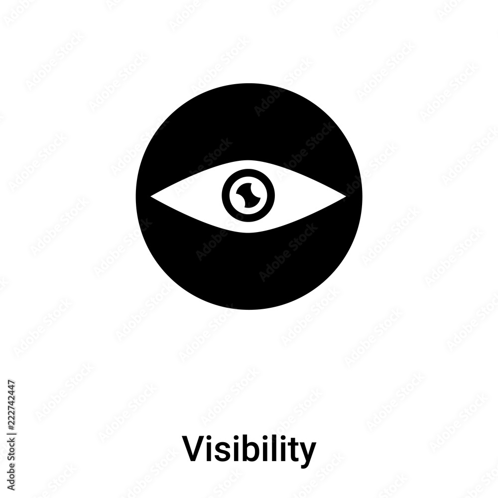 Visibility icon vector isolated on white background, logo concept of Visibility sign on ...