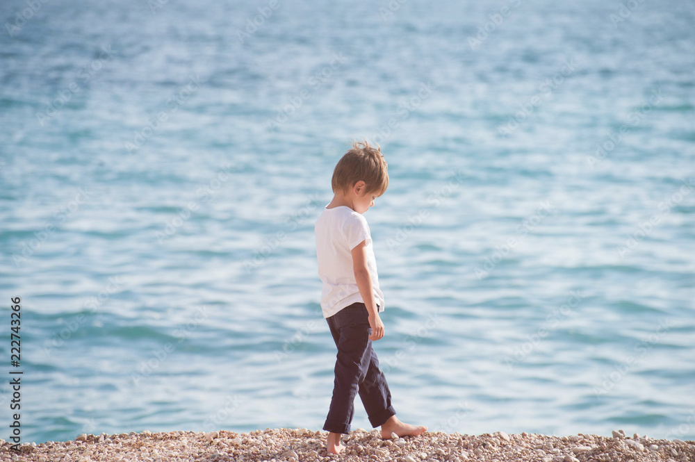 Sad Lonely Walking Boy