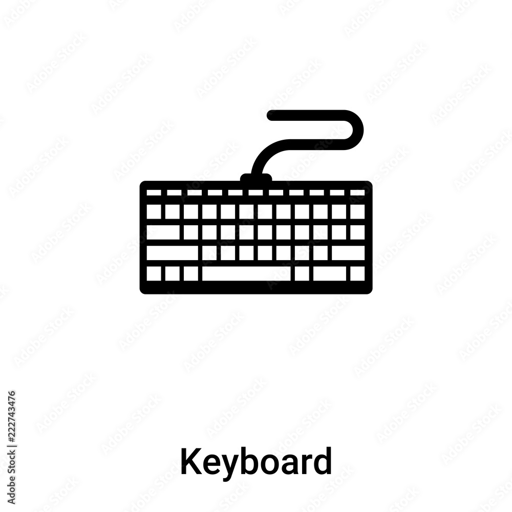 Keyboard icon vector isolated on white background, logo concept of ...
