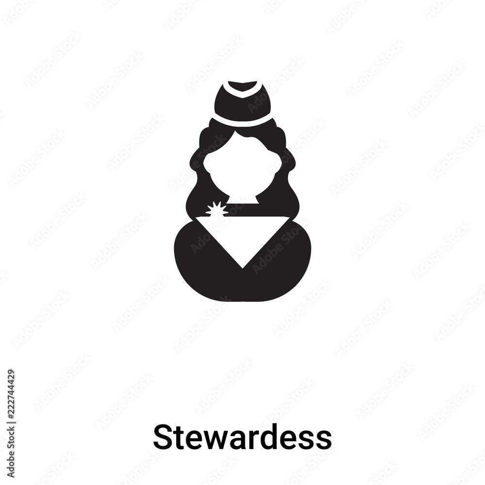 Stewardess icon vector isolated on white background, logo concept of ...