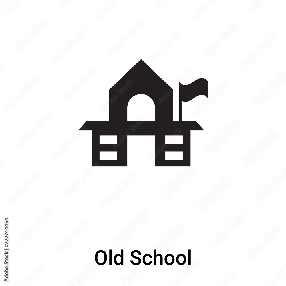 Old School icon vector isolated on white background, logo concept of ...