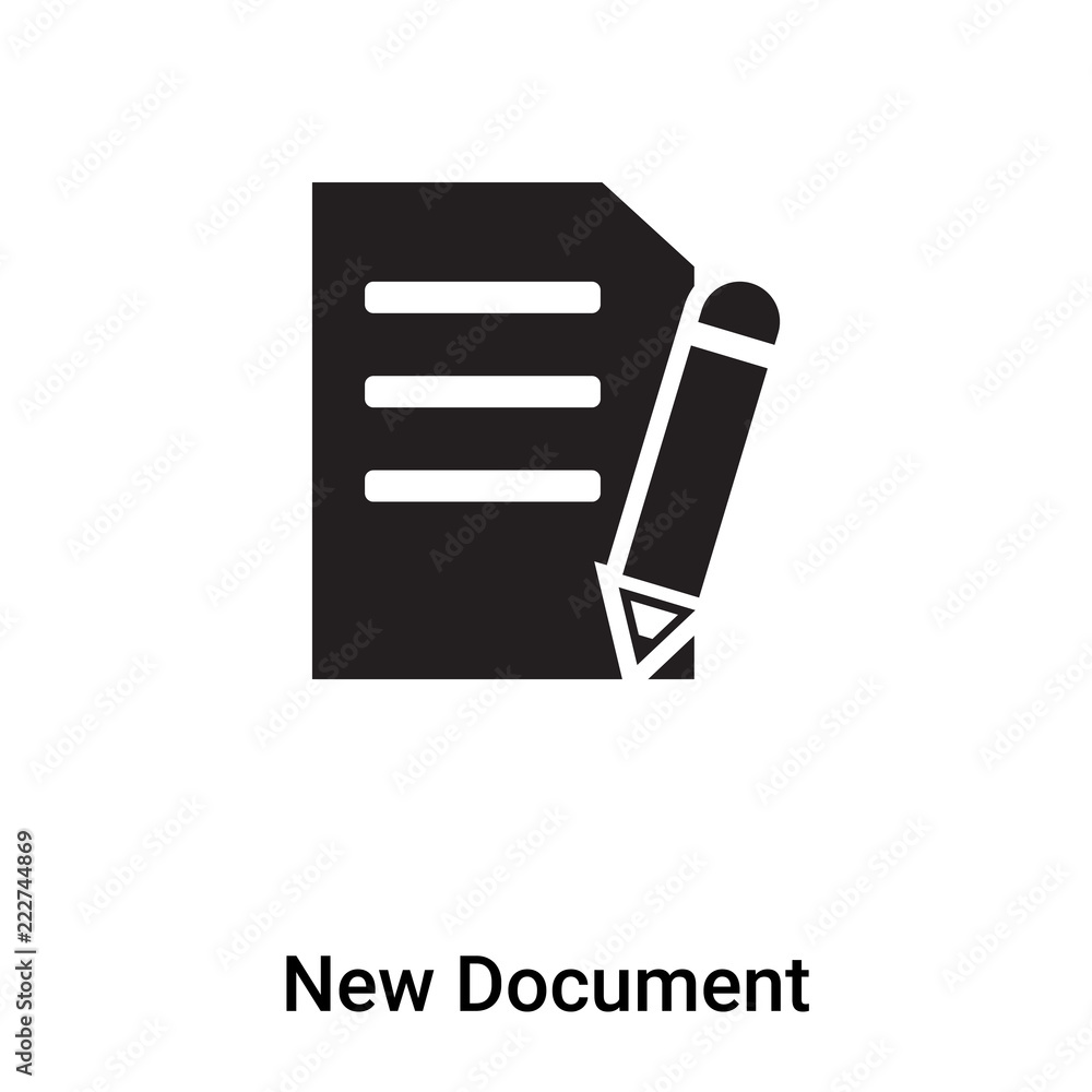 New Document icon vector isolated on white background, logo concept of ...