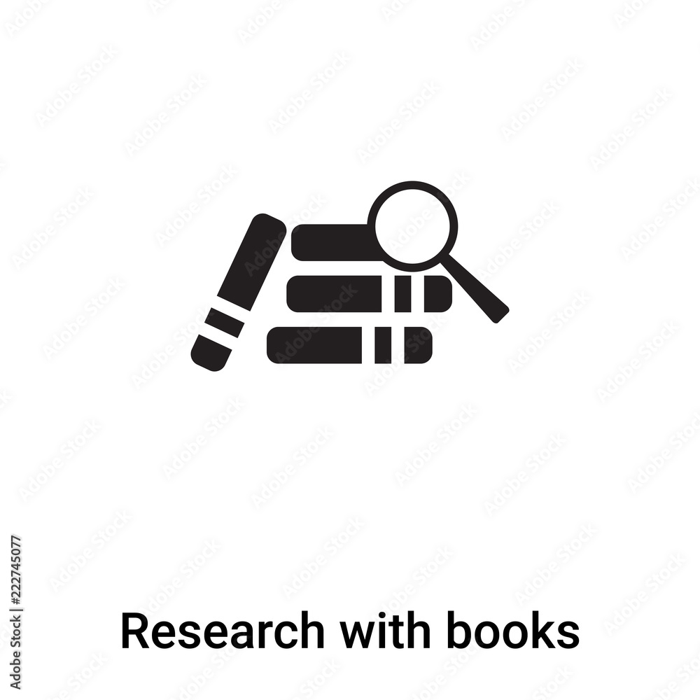 Research with books icon vector isolated on white background, logo ...