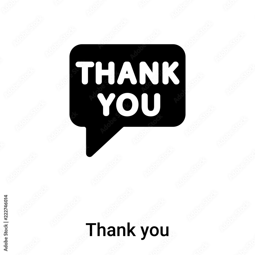 Thank you icon vector isolated on white background, logo concept of ...