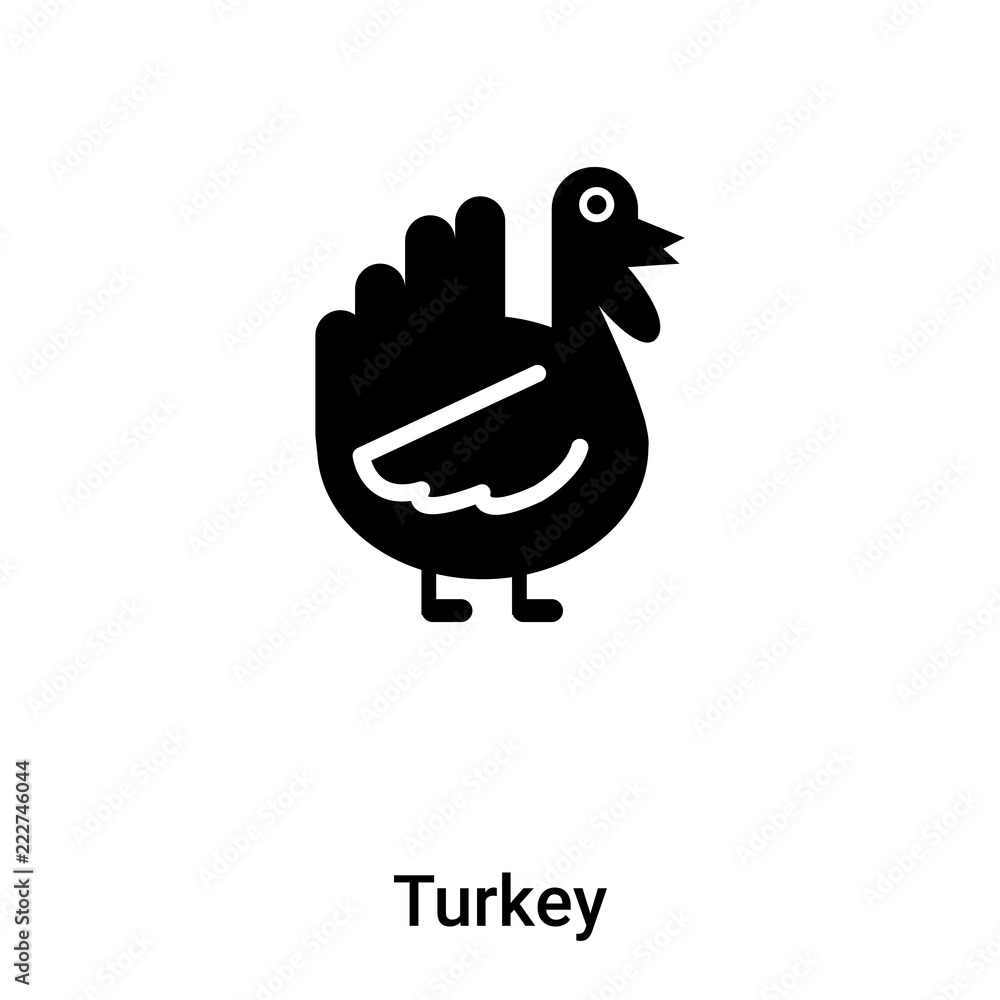 Turkey icon vector isolated on white background, logo concept of Turkey ...