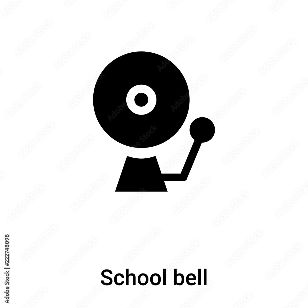 School bell icon vector isolated on white background, logo concept of ...