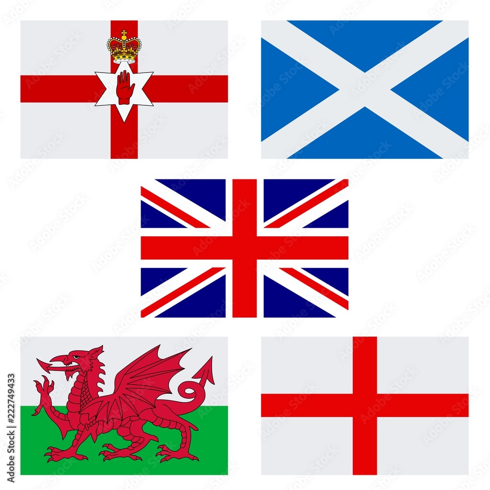 Flags of United Kingdom Stock Vector | Adobe Stock