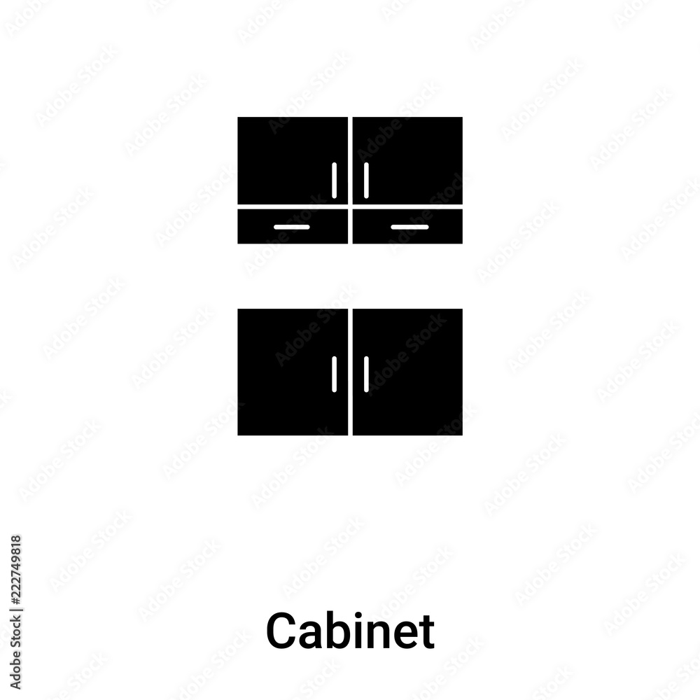 Cabinet icon vector isolated on white background, logo concept of ...