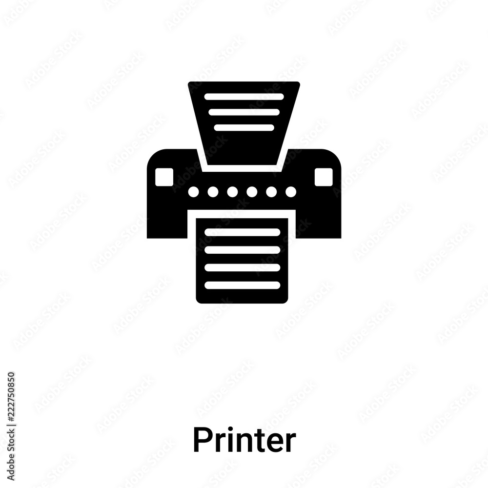 Printer icon vector isolated on white background, logo concept of ...