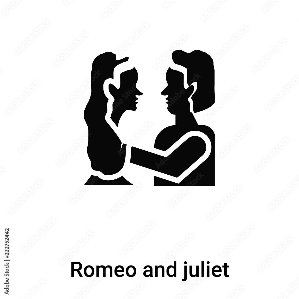 Romeo and juliet icon vector isolated on white background, logo concept ...
