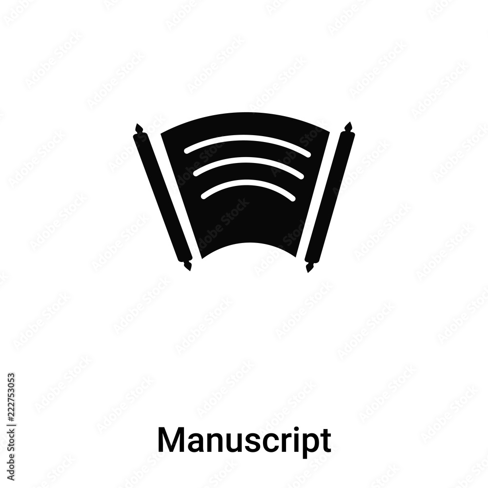 Manuscript icon vector isolated on white background, logo concept of ...