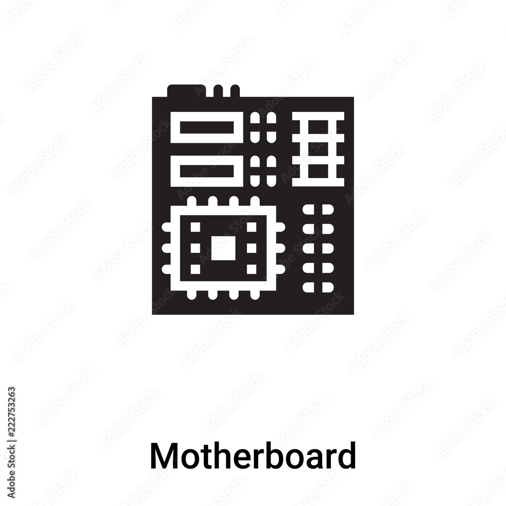Motherboard icon vector isolated on white background, logo concept of ...