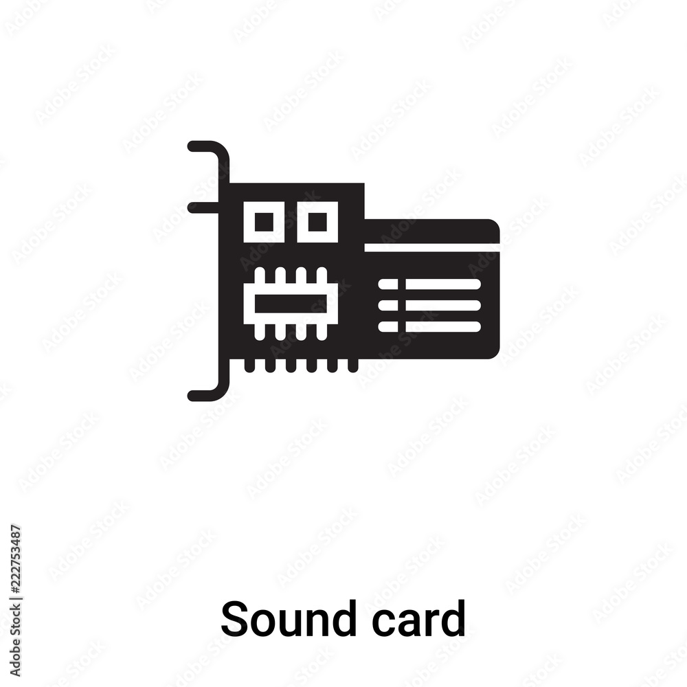 Sound card icon vector isolated on white background, logo concept of ...