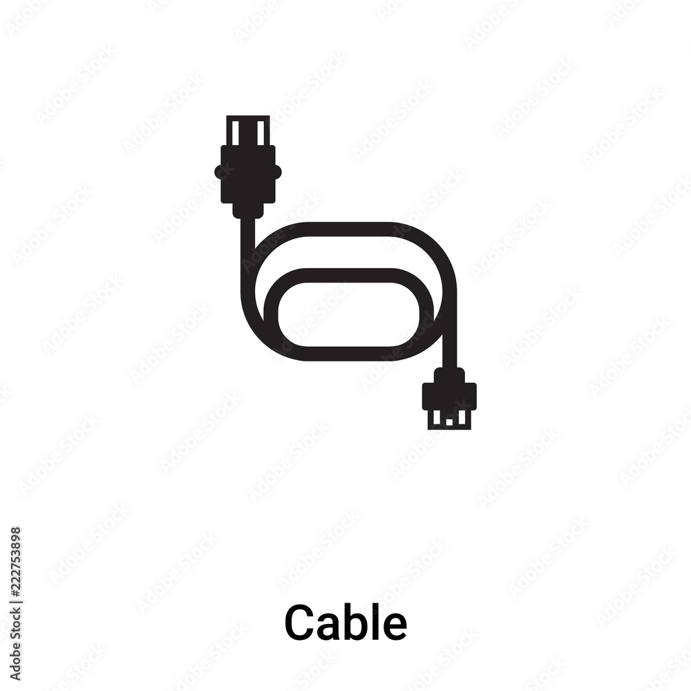 Cable icon vector isolated on white background, logo concept of Cable ...