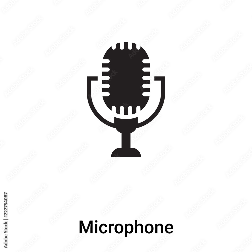 Microphone icon vector isolated on white background, logo concept of ...