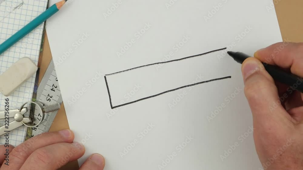 Sketching a rectangular detail and dimensioning on a sketch, designing ...