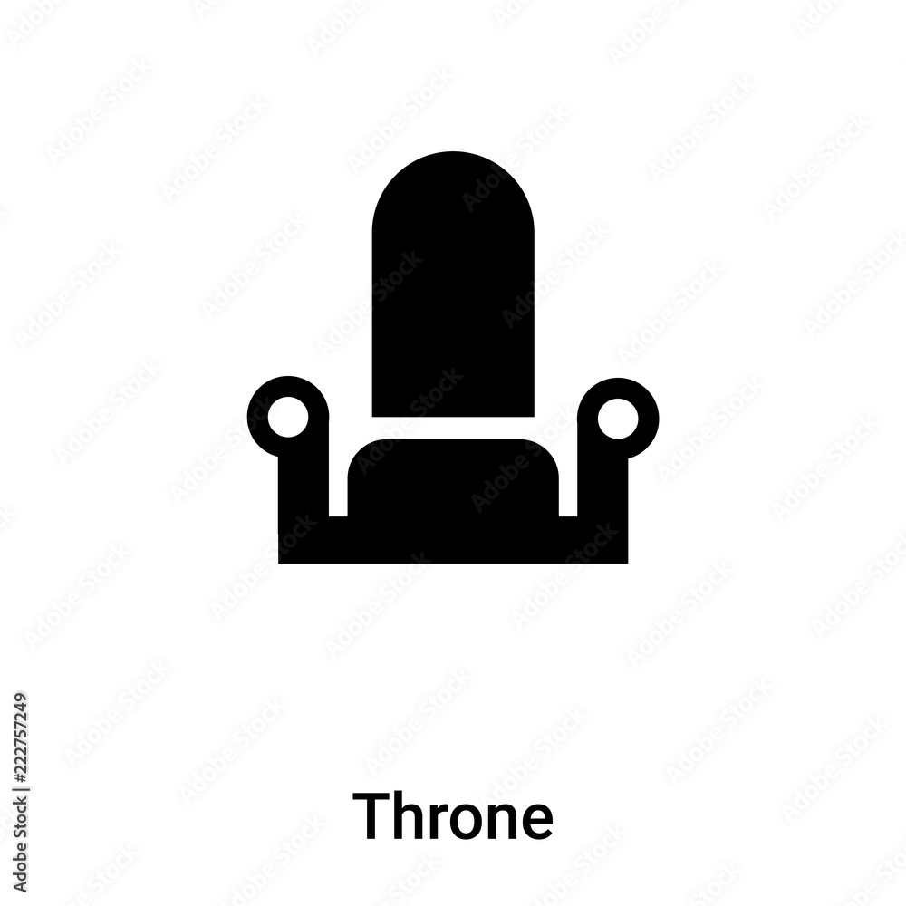Throne icon vector isolated on white background, logo concept of Throne ...