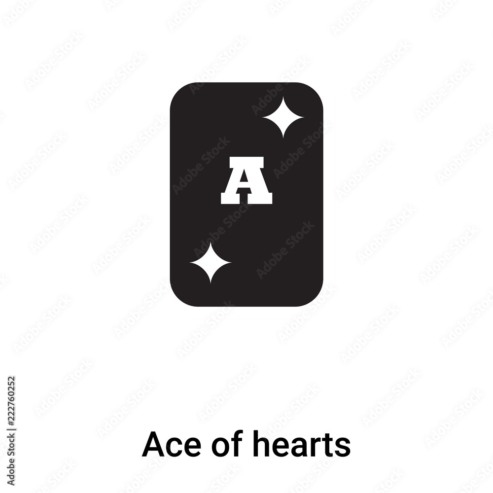Ace of hearts icon vector isolated on white background, logo concept of ...