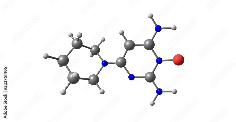 Minoxidil molecular structure isolated on white Stock Illustration ...