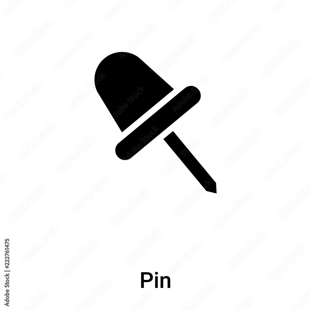 Pin icon vector isolated on white background, logo concept of Pin sign ...