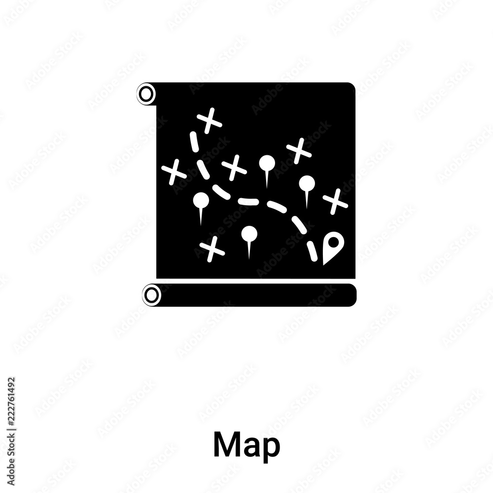 Map icon vector isolated on white background, logo concept of Map sign ...
