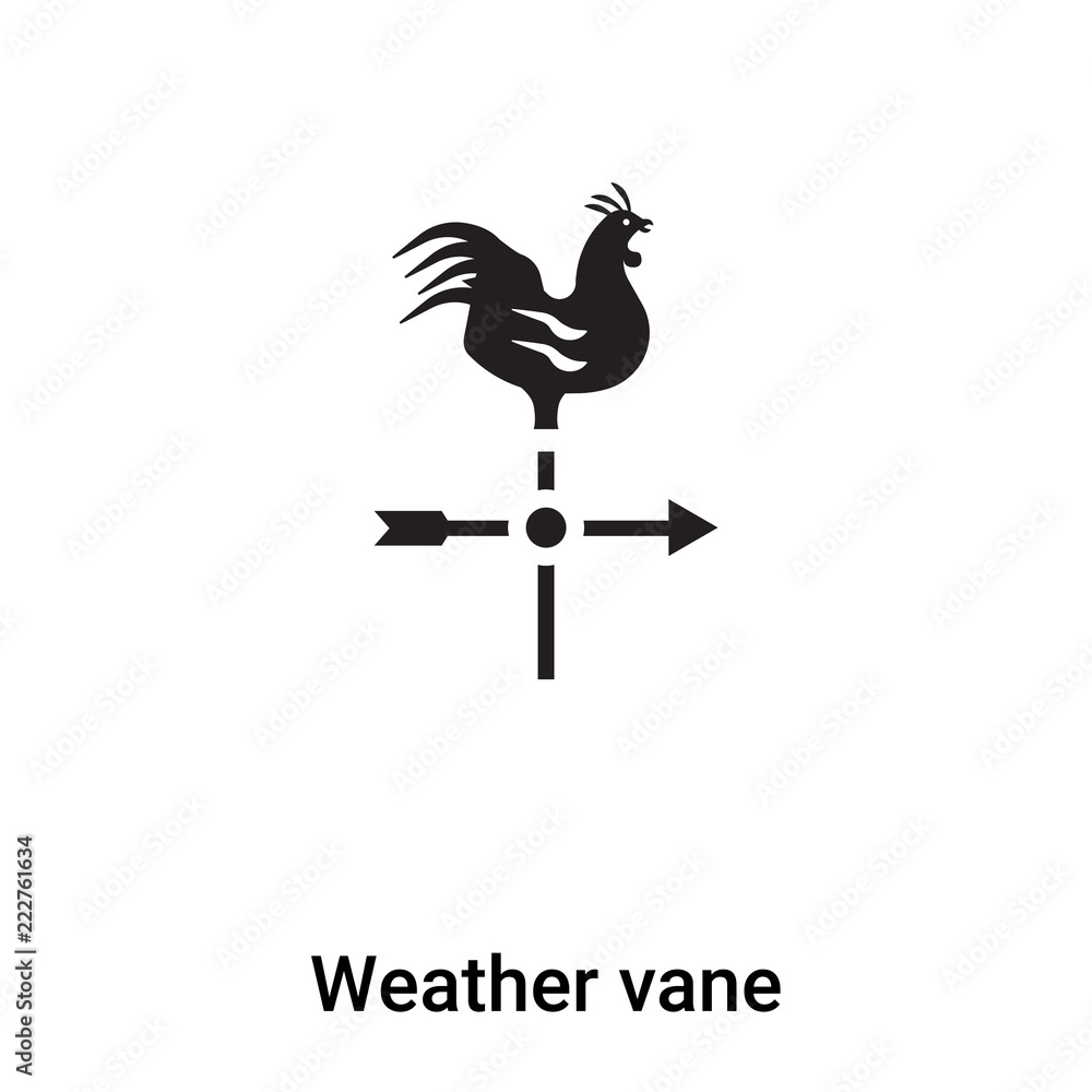 Weather vane icon vector isolated on white background, logo concept of ...