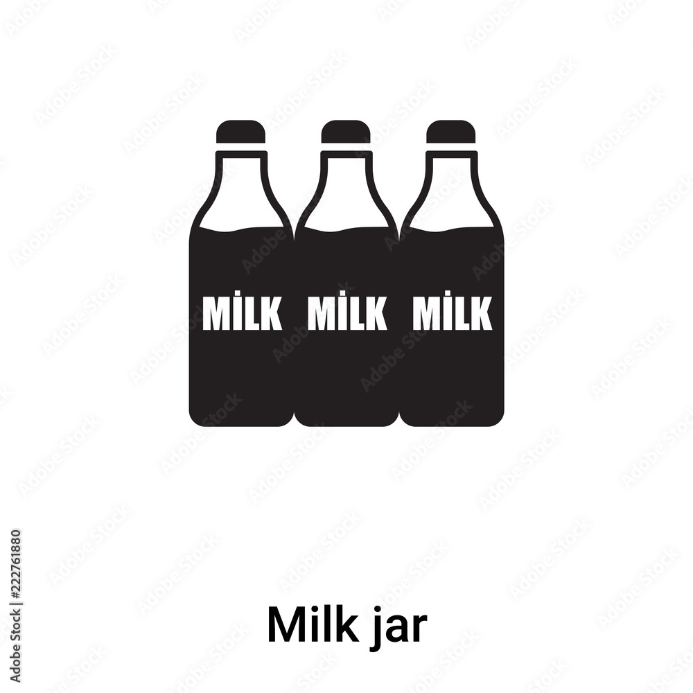 Milk jar icon vector isolated on white background, logo concept of Milk ...