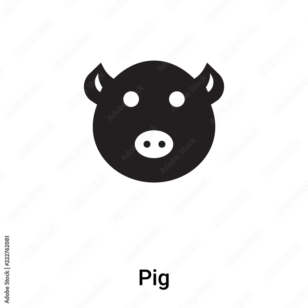 Pig icon vector isolated on white background, logo concept of Pig sign ...