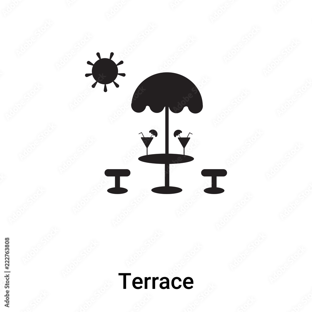 Terrace icon vector isolated on white background, logo concept of ...
