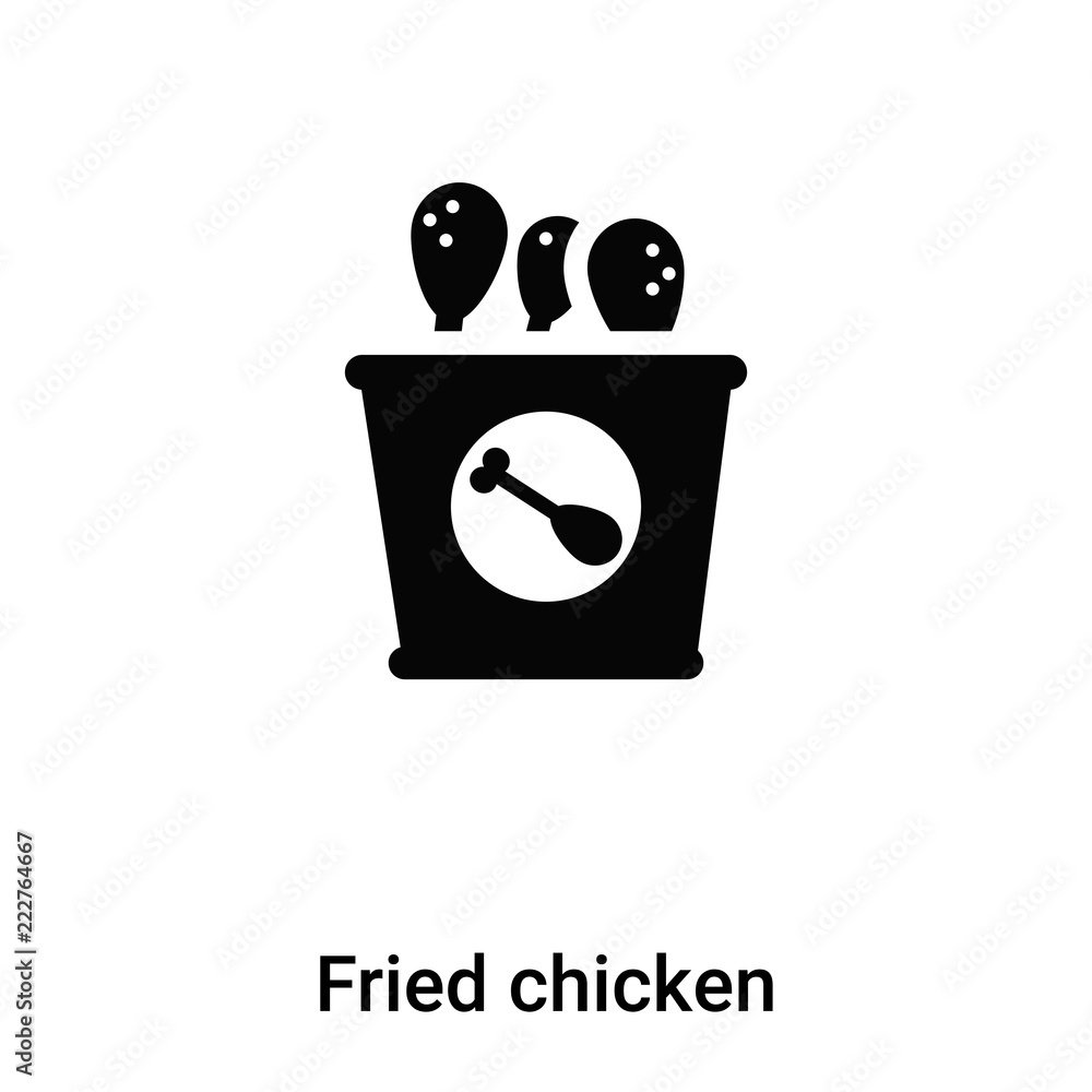 Fried chicken icon vector isolated on white background, logo concept of ...