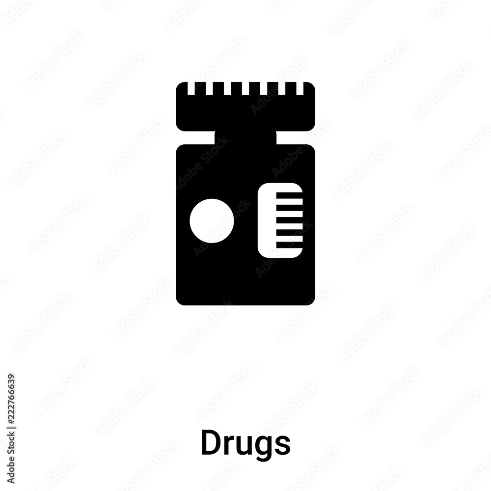Drugs icon vector isolated on white background, logo concept of Drugs ...
