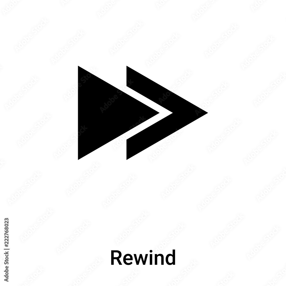 Rewind icon vector isolated on white background, logo concept of Rewind ...