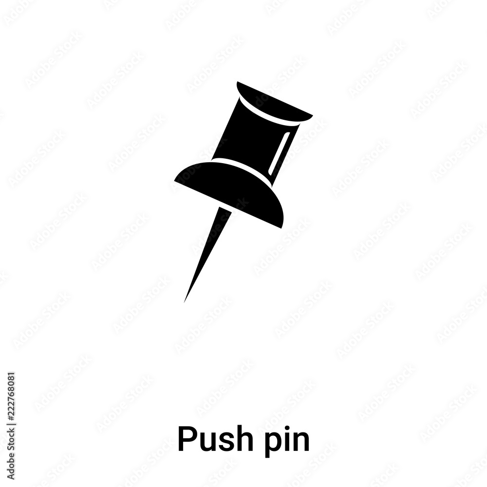 Push pin icon vector isolated on white background, logo concept of Push ...