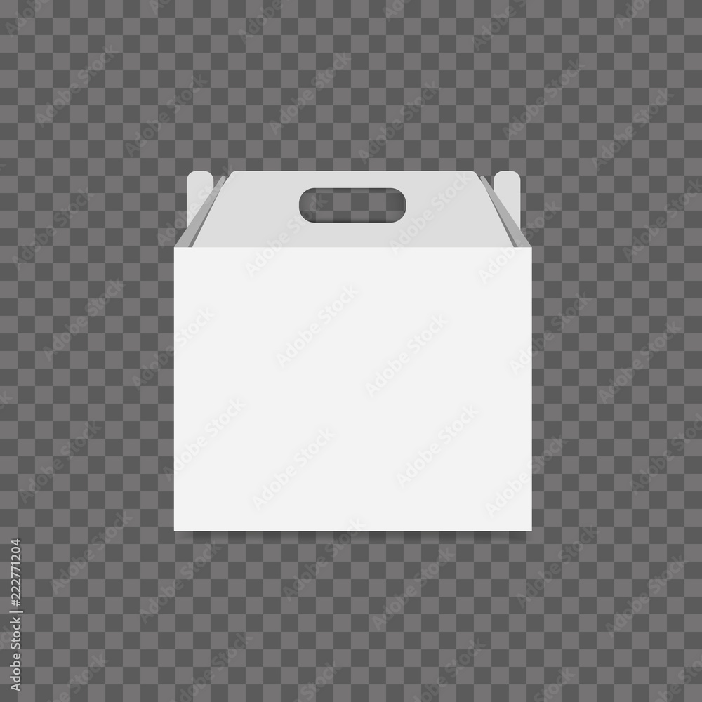 Poster White Cardboard Lunch Box vector on transparent background ...