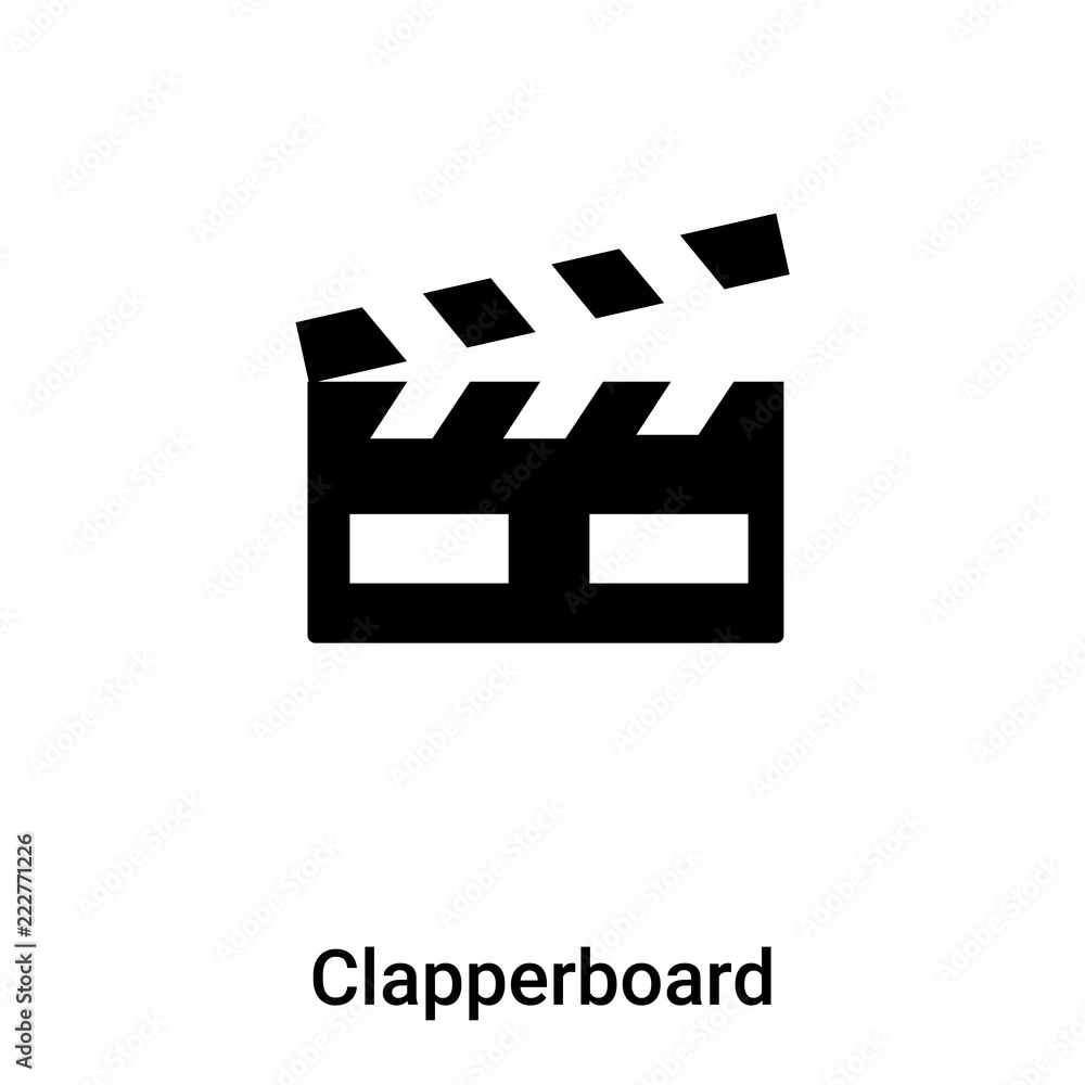 Clapperboard icon vector isolated on white background, logo concept of ...
