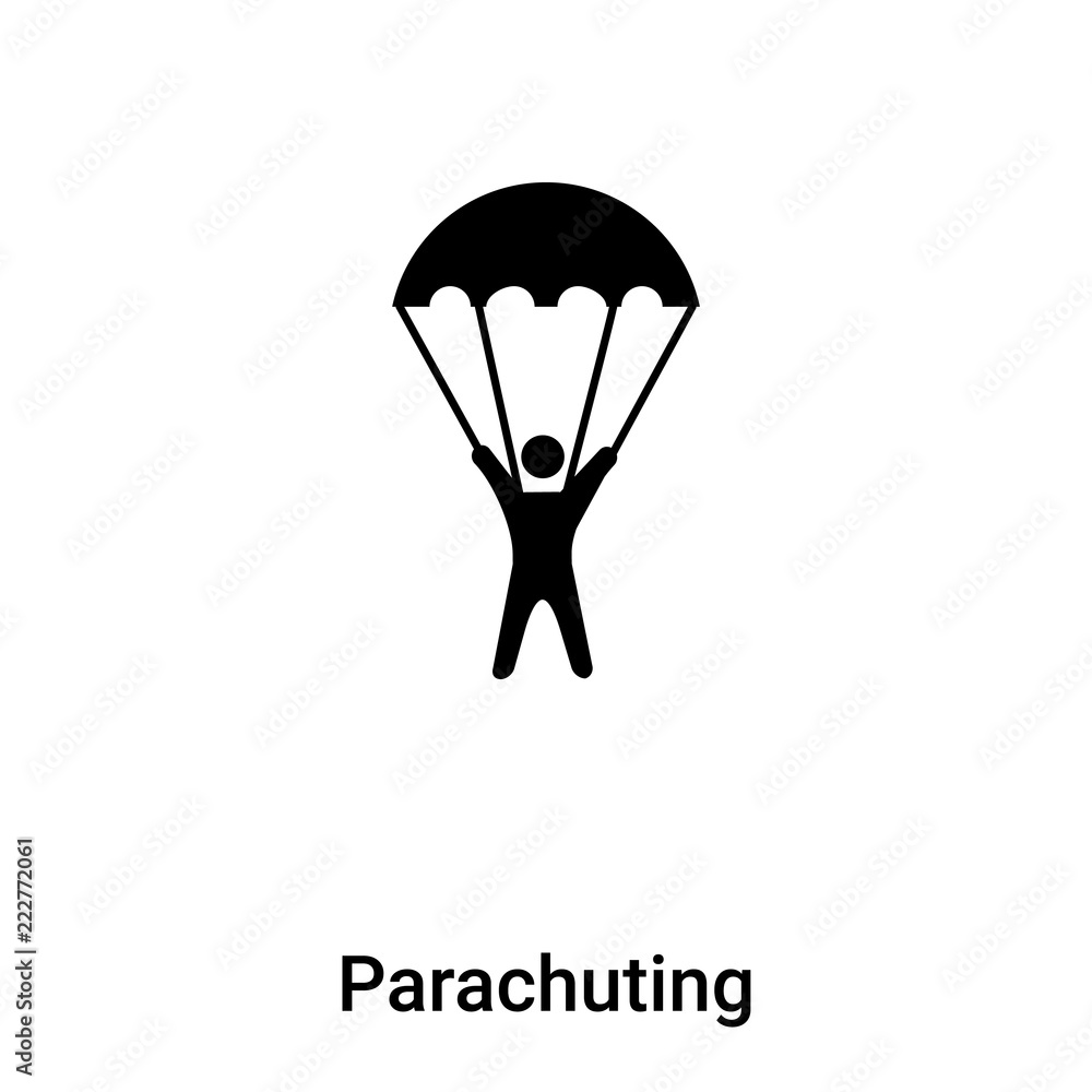 Parachuting icon vector isolated on white background, logo concept of ...