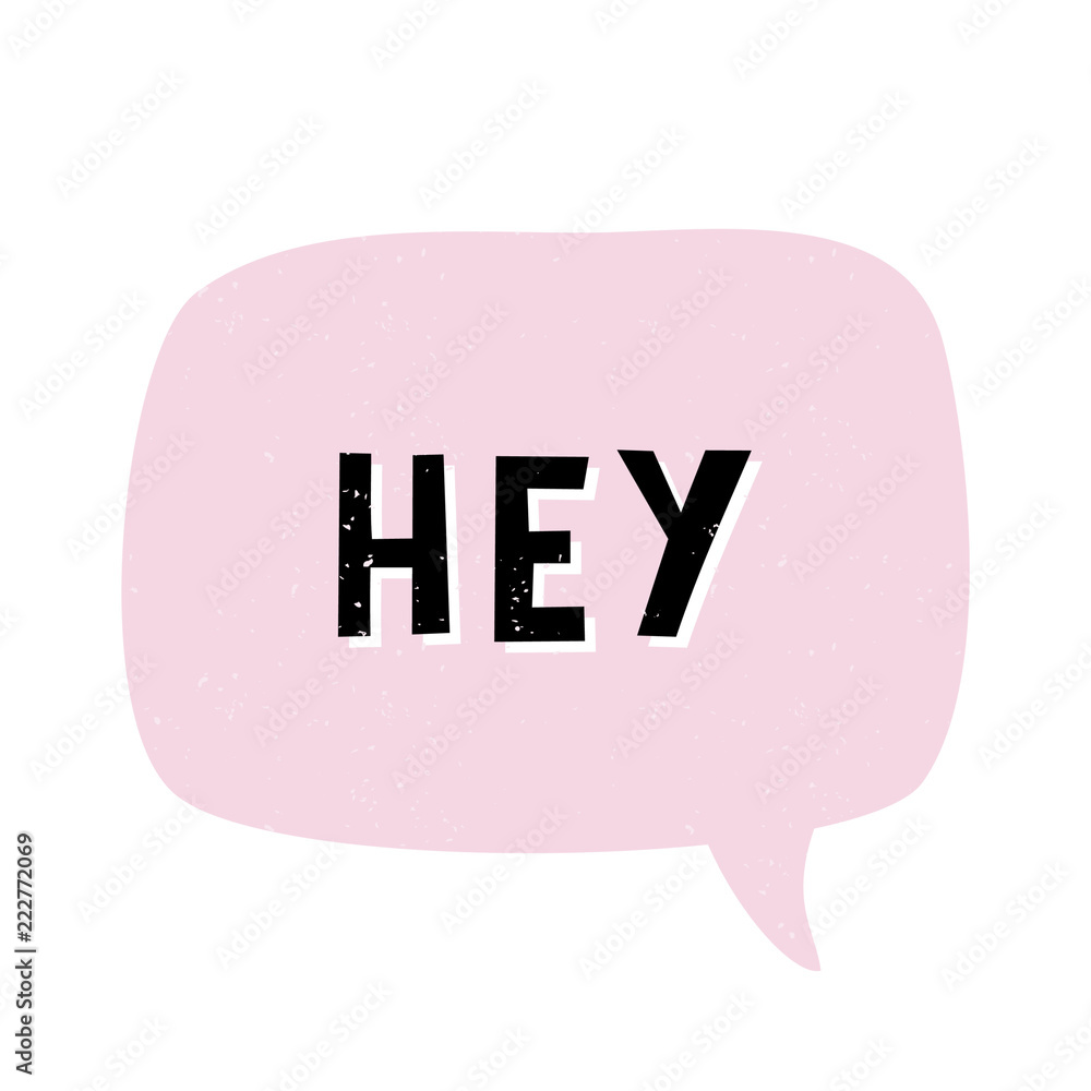 Hey Retro Typographic Design Stock Vector | Adobe Stock