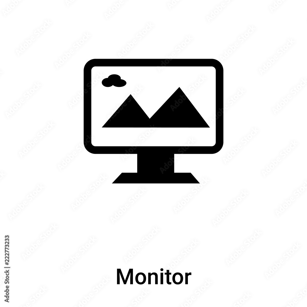 Monitor icon vector isolated on white background, logo concept of ...