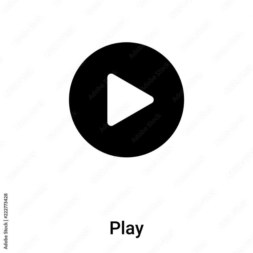 Play icon vector isolated on white background, logo concept of Play ...