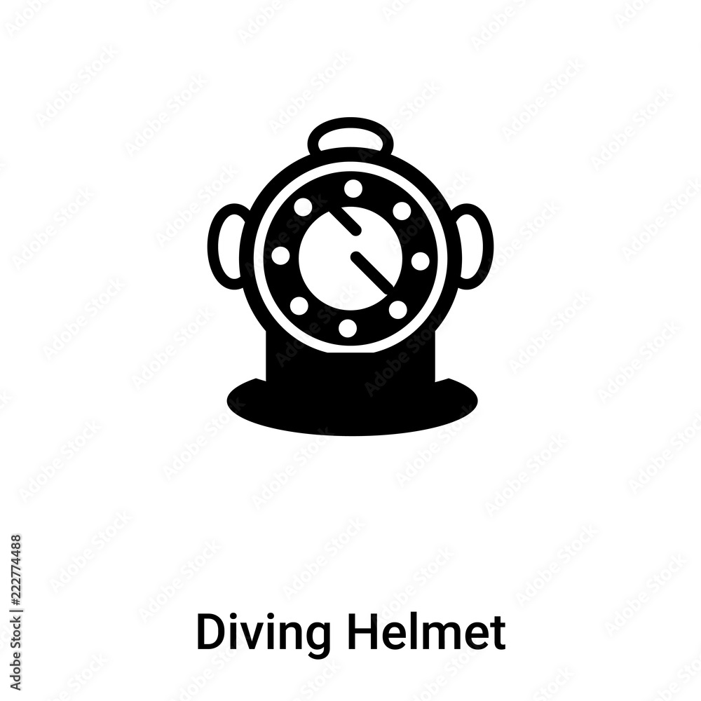 Diving Helmet icon vector isolated on white background, logo concept of Diving Helmet sign on ...