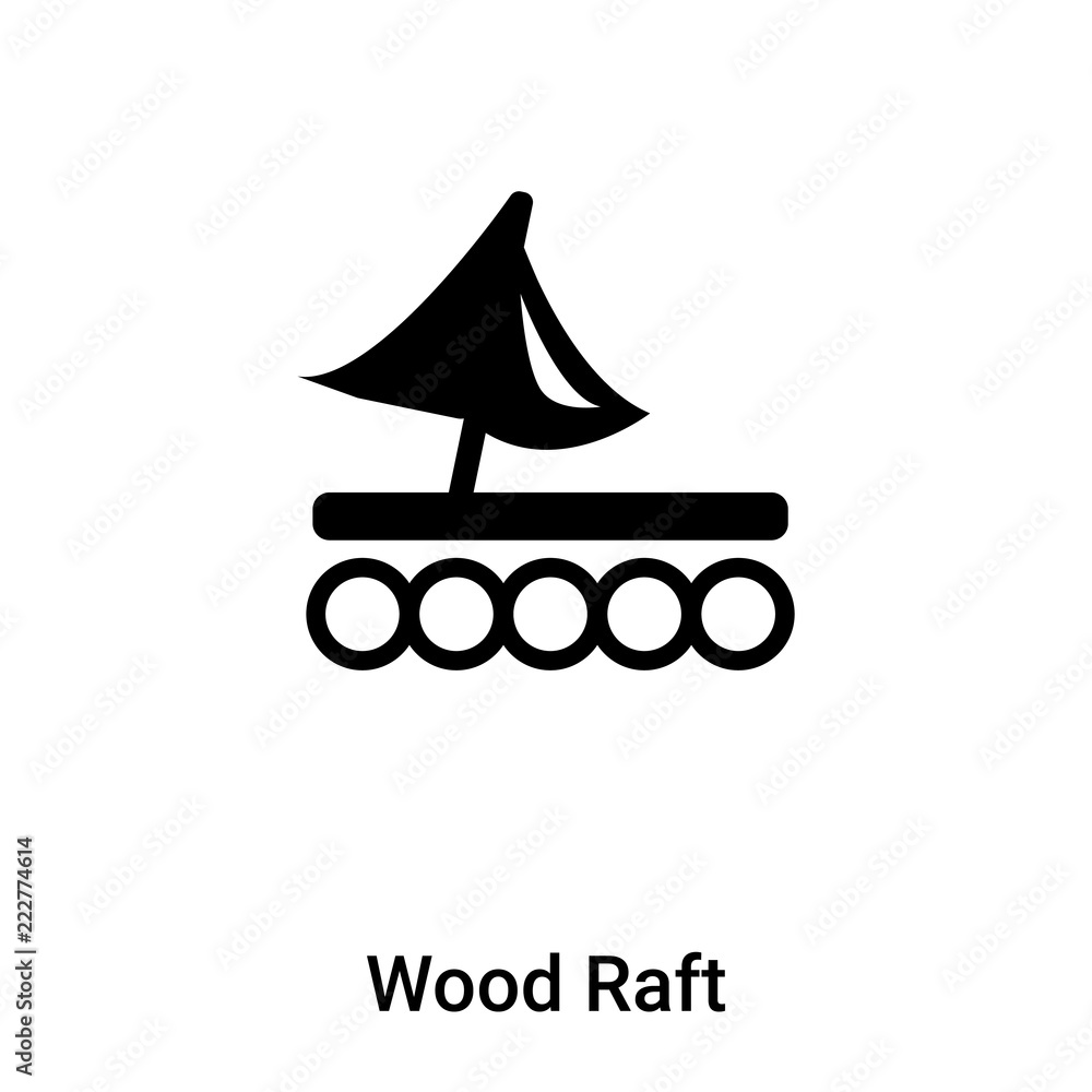Wood Raft icon vector isolated on white background, logo concept of ...